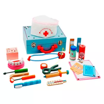 Set Medico Con Accesorios De Madera