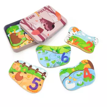 Set De 10 Puzzles Asociación Numero Y Cantidad
