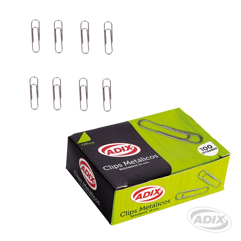 Clip Metal 33mm Punta Redonda 100u