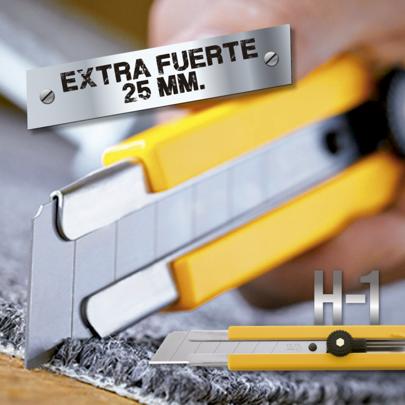 Cuchillo Extra Fuerte Antideslizante Con Seguro Manual Olfa