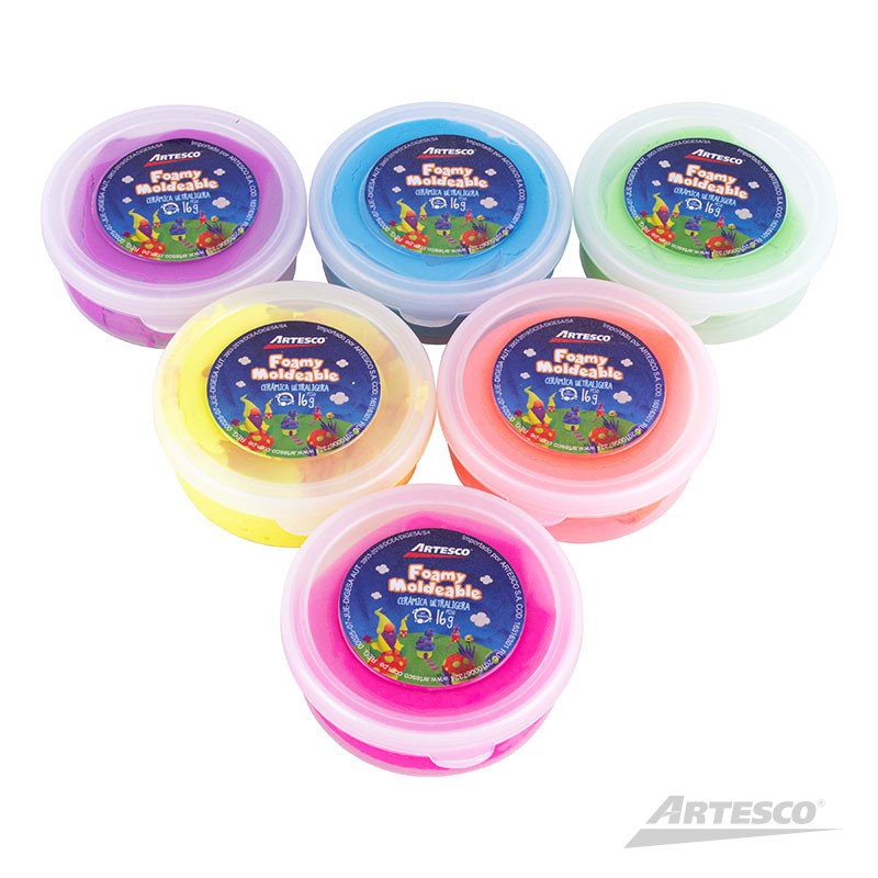 Foamy Moldeable X 6 Colores Neón Artesco